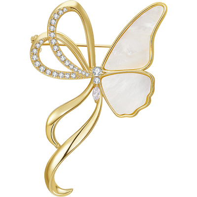 贝壳蝴蝶高档小香风奢华气质胸针