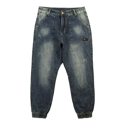 牛仔裤男长裤复古高腰宽松束脚锥形萝卜哈伦裤C106/98583*19