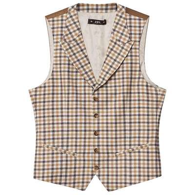 JDV商场同款彩格戗驳领休闲马甲