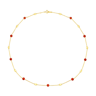 CIRCLE珠宝红玛瑙银镀金项链手链