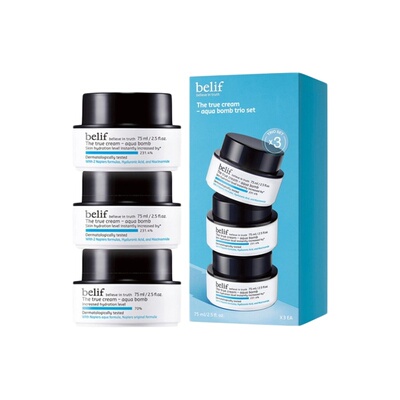 韩国直邮BELIF碧研菲水滴膨润啫喱面霜3件装(油皮用)75ml*3正品