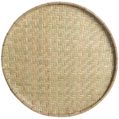 铜丝扎边全竹青编织簸箕