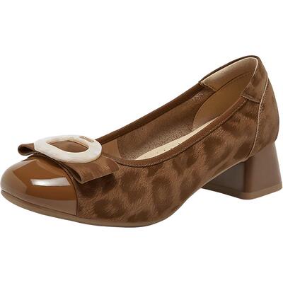 百思图春季新款通勤浅口单鞋