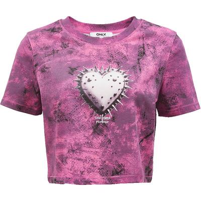 【ONLY奥莱】春夏新款潮酷印花螺纹圆领短款正肩纯棉T恤女