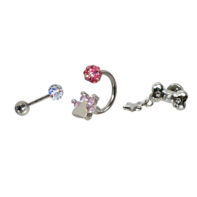 【全店买四免一】猫爪钛钢耳钉