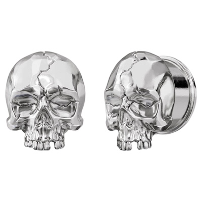 punkyouth裂纹骷髅头骨耳扩哥特风格亚文化朋克无镍饰品