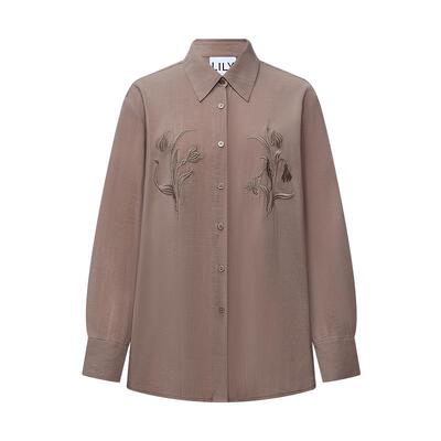 LILY设计感撞色薄款长袖复古外套