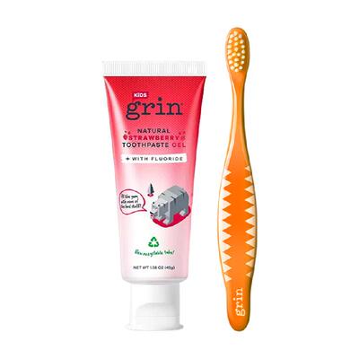grin进口儿童牙膏牙刷组合