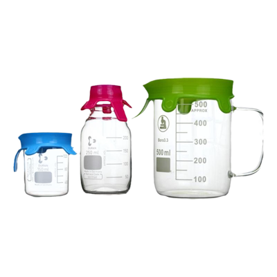 DURAN 硅胶封口盖 kimble 烧杯封口盖大中小号 试剂瓶硅胶盖 蓝色/粉色/绿色密封防尘盖