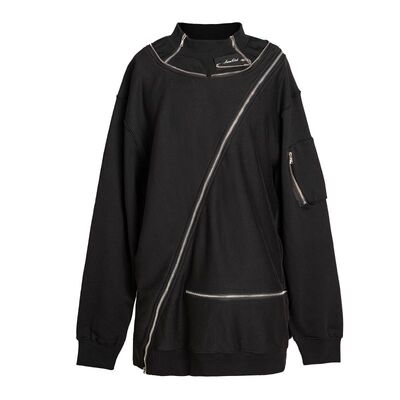 SEVENCLOD22FW高领套头宽松圆领多拉链机能长袖卫衣thesoloist