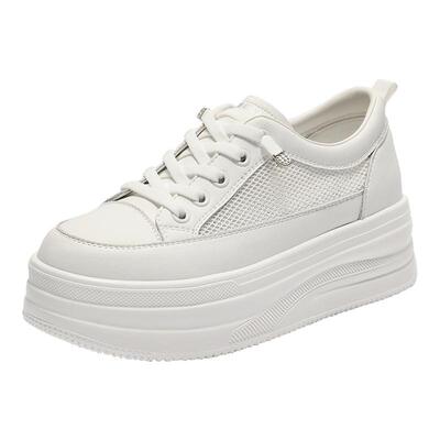 百丽女鞋厚底小白鞋夏季新款妈妈鞋增高鞋运动休闲板鞋E2U1DBM5预