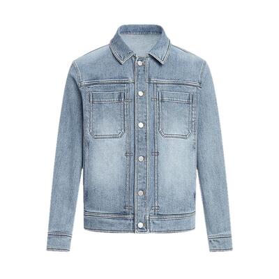 ELLASSAY歌力思男装落肩做旧高级感痞帅修身牛仔外套EME353N00900