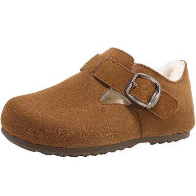 明星推荐百丽童鞋全家福全麦吐司勃肯棉鞋25年新款红色鞋84018D84