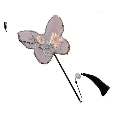 牡丹绣花团扇宋锦富贵扇子手持扇