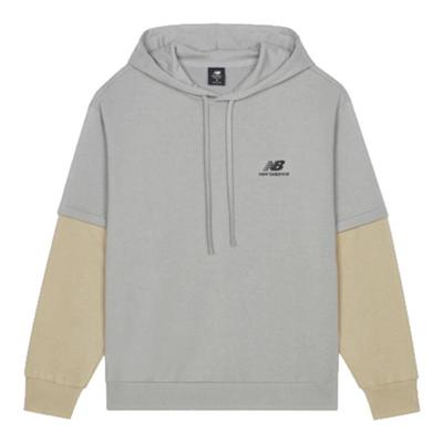 New Balance男女情侣假两件休闲加绒连帽运动卫衣AMT13342-SIY