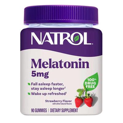 Natrol美国进口褪黑素软糖5mg助眠退黑素睡眠软糖官方正品90粒