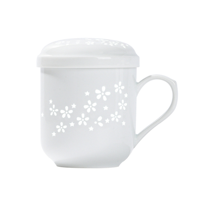 景德镇官方陶瓷玲珑茶水分离杯