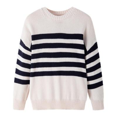 it :orange forest圆领条纹羊毛针织衫女套头衫 2025冬季新品毛衣