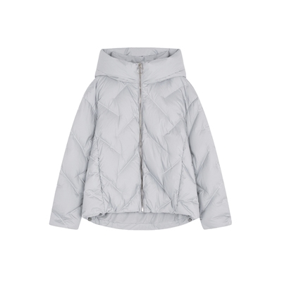 [送打底]XWI欣未90绒短款连帽羽绒服女冬季茧型设计时尚百搭外套