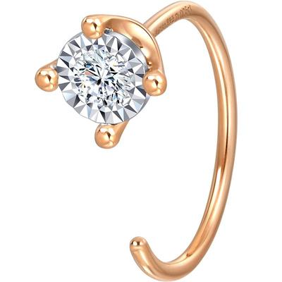 周生生Daily Luxe皇冠钻石耳钉18K金耳钩单只93707E