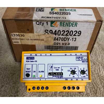 询价-BENDER本德尔剩余电流监测器RCM470DY13货号S