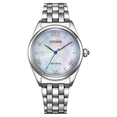 西铁城官方旗舰店时尚休闲旅行光动能手表女EM1140