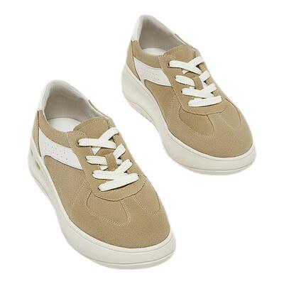 SKAP圣伽步女鞋2026春季新款休闲鞋增高复古小个子轻便女款德训鞋