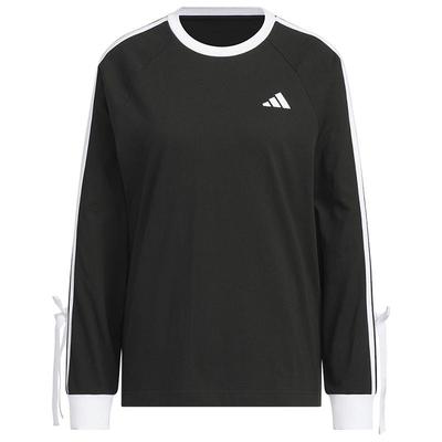 【滔搏运动】adidas阿迪达斯女子三条纹蝴蝶结休闲长袖T恤KG3858