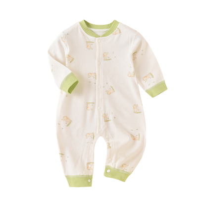 婴儿连体衣春秋纯棉无骨长袖睡衣