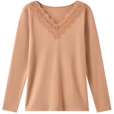 曼妮芬V领上衣打底暖衣