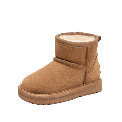 经典款儿童冬季真皮保暖雪地靴