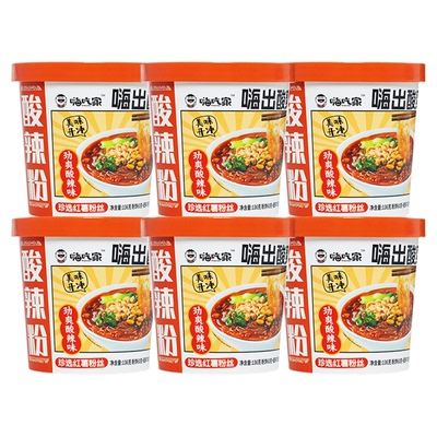 嗨吃家劲爽酸辣粉136g*6桶