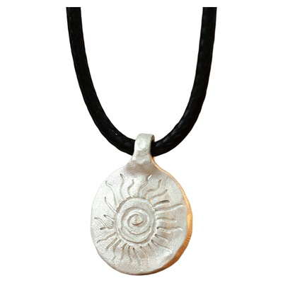 手工原创《光涡》999纯银男女项链 太阳图腾元素小众设计学生吊坠