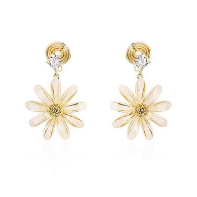 青芥精致雏菊花朵耳夹耳饰