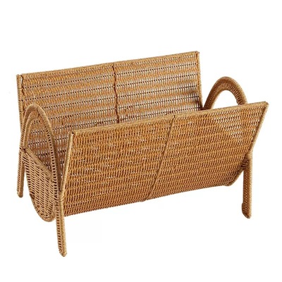 高颜值PE材质编织杂志收纳筐