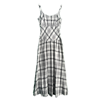 BestU格纹吊带连衣裙