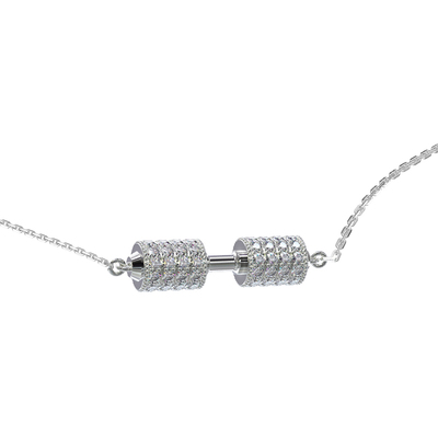 RAWNESS哑铃锁骨链纯银健身项链