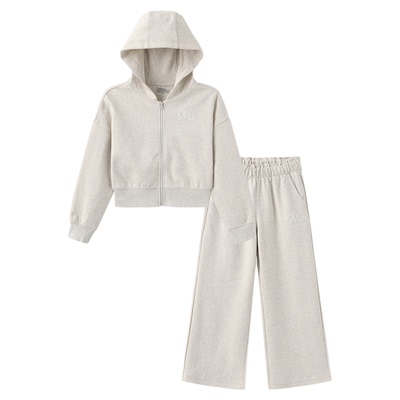 nbakids童装秋冬女童长袖套装舒适儿童外套直筒裤K243ST610P