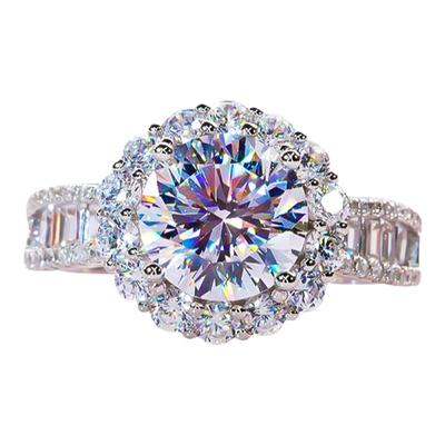 银镀金奢华3克拉百搭结求婚戒