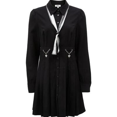 ONLY短款衬衫百褶连衣裙