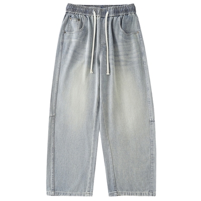 抽绳长裤洗水四季牛仔裤