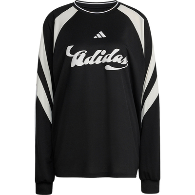 Adidas/阿迪达斯正品2026春季款女士圆领经典拼接长袖上衣JY7638
