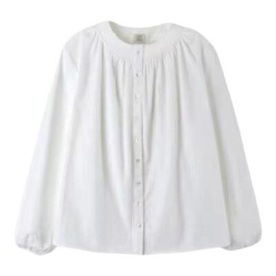 【现货】GROVE EDGE韩国小众赵露思同款法式圆领宽松休闲衬衫上衣