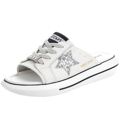 拖鞋女外穿2021夏新款真皮ccvv