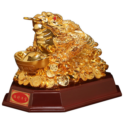 吉善缘《招财进宝》 招财金蟾摆件 大号三足蟾店铺收银台装饰0292