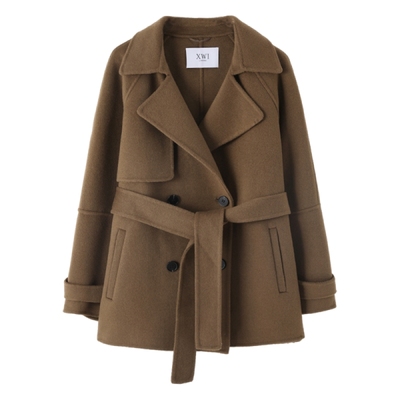 XWI/欣未美拉德复古双面毛呢外套女2024冬季显瘦加厚保暖羊毛大衣