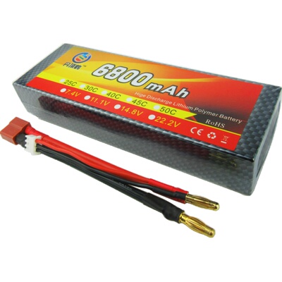 丹顶鹤 2s 7.4v 50C 6800mAh 硬壳锂电池 标准电池遥控短卡车电池