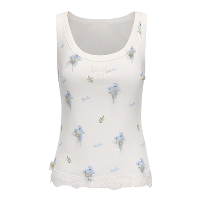 小苍兰刺绣钉珠运动针织背心