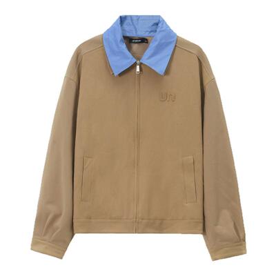 【可拆卸翻领】Unvesno(UN)MIU系老钱风复古撞色双层刺绣夹克