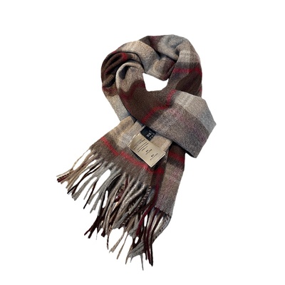 经典摩卡英伦格Cashmere羊绒围巾